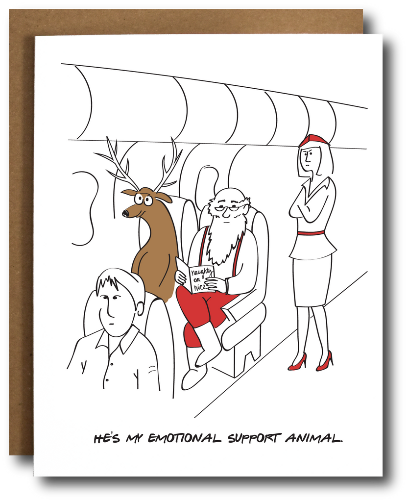 Santa's Therapy Animal Reindeer Christmas Card – The Card Bureau