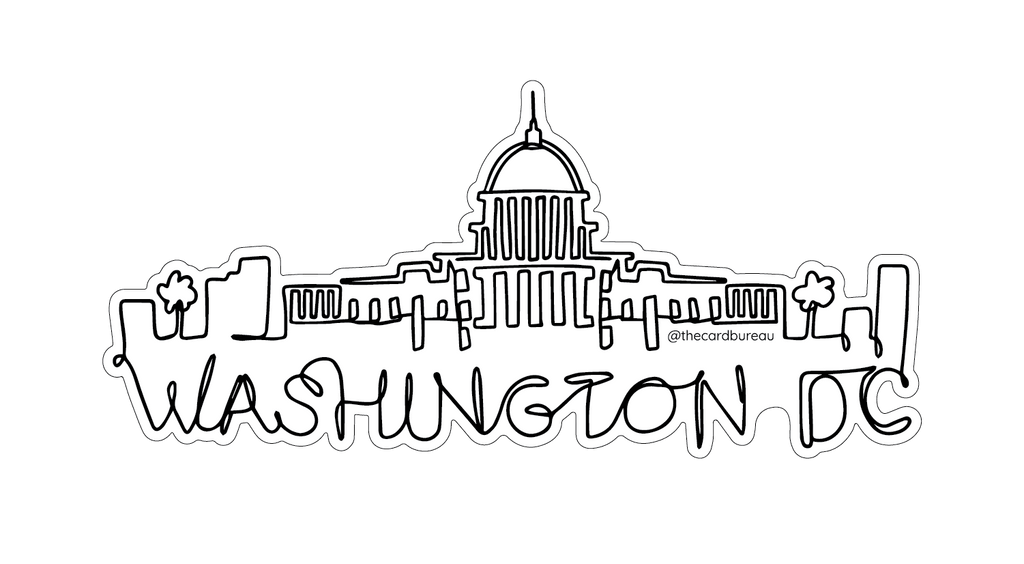 DC Line Drawing Sticker – The Card Bureau