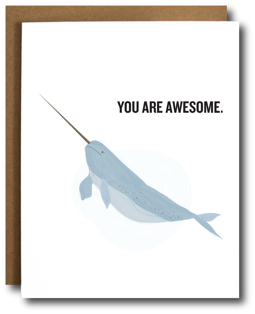 Narwhal Friendship or Birthday Card – The Card Bureau